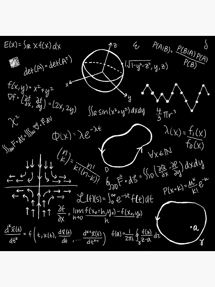 "Chalkboard Math Equations" Sticker for Sale by sumonkeys | Redbubble