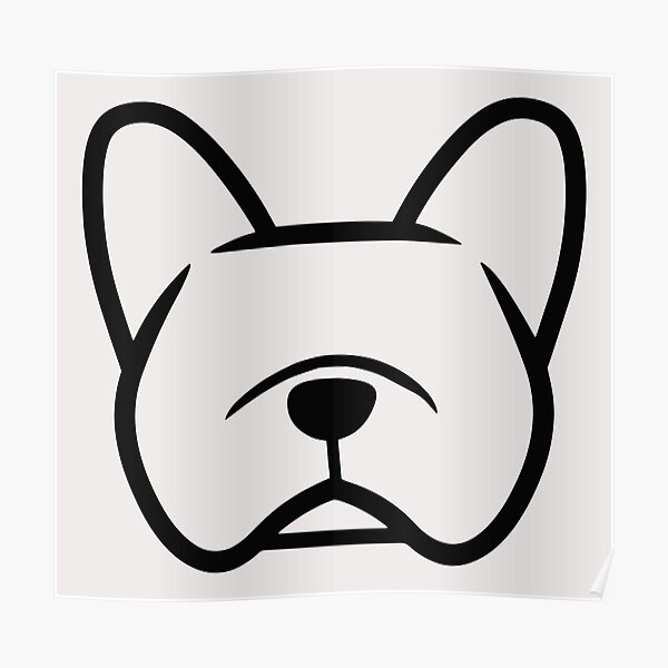 "French Bulldog outline - black Frenchie face - French Bulldog gifts by ...
