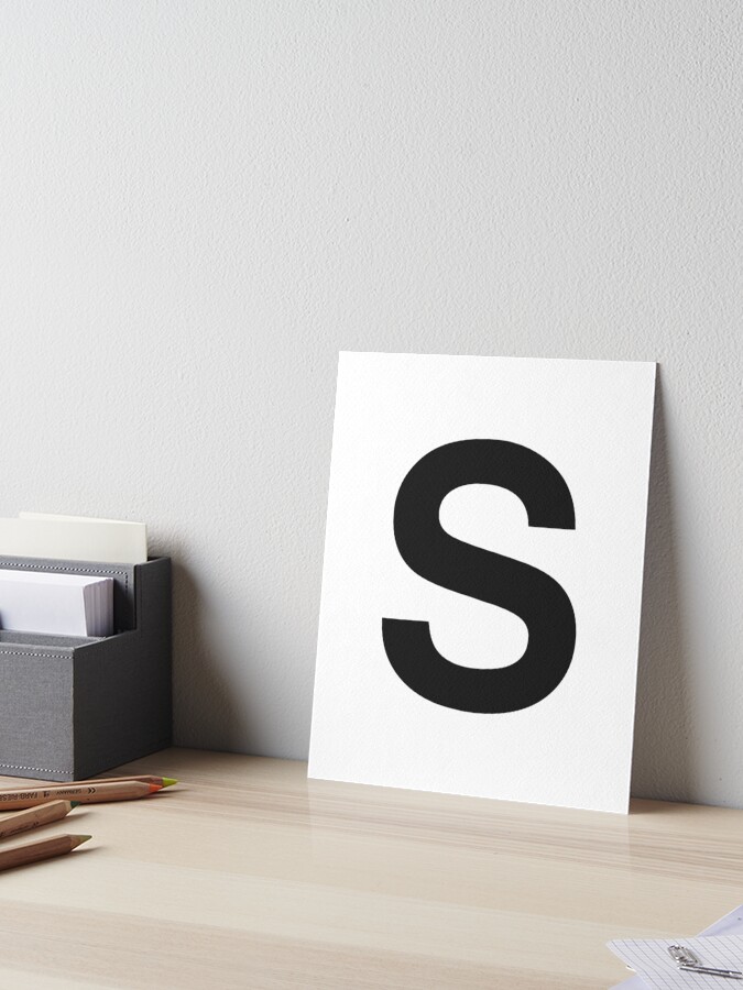 "Letter S Initial - Black Helvetica Monogram " Art Board Print for Sale ...