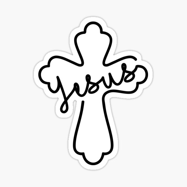 "Jesus Cross" Sticker for Sale by elizaldesigns | Redbubble