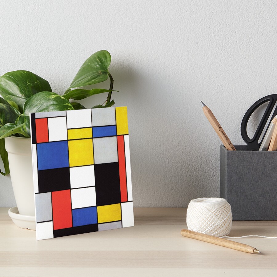 "Composition A (High Resolution), Mondrian" Art Board Print by Rolodex ...