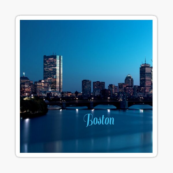 "Boston Massachusetts City Skyline " Sticker for Sale by mwagie | Redbubble