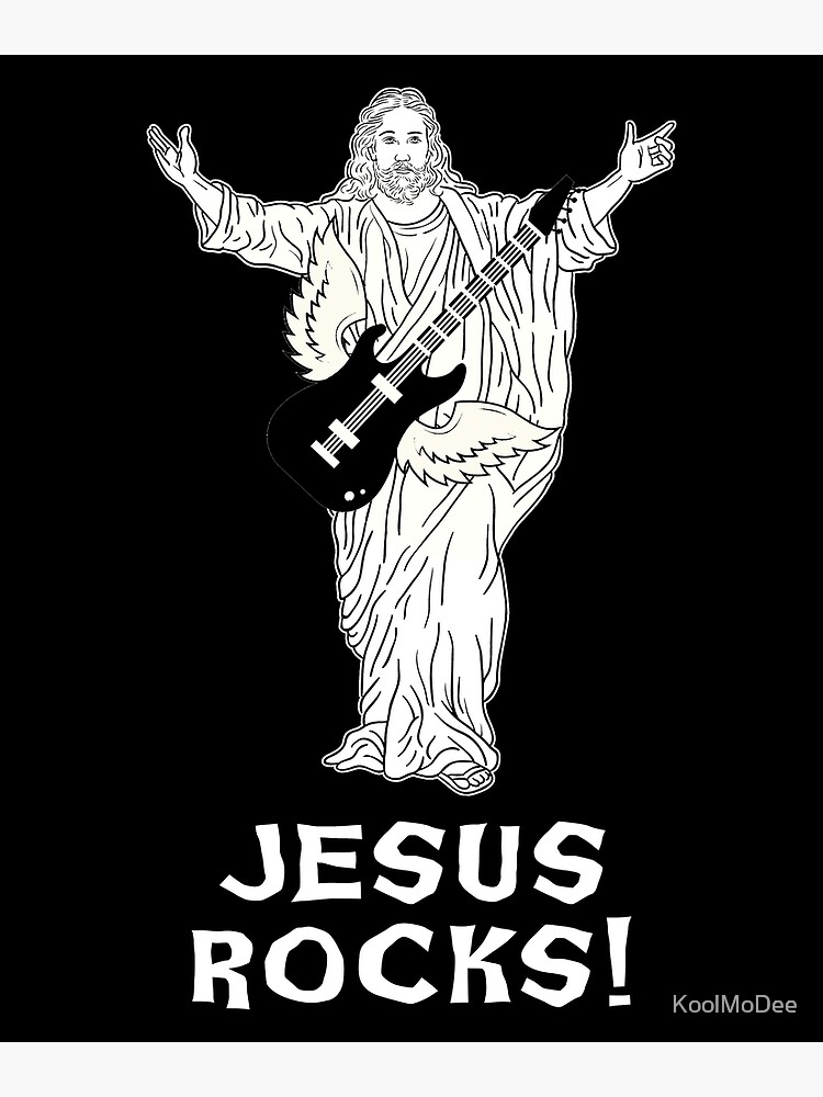 "Jesus Rocks - Guitar" Poster for Sale by KoolMoDee | Redbubble