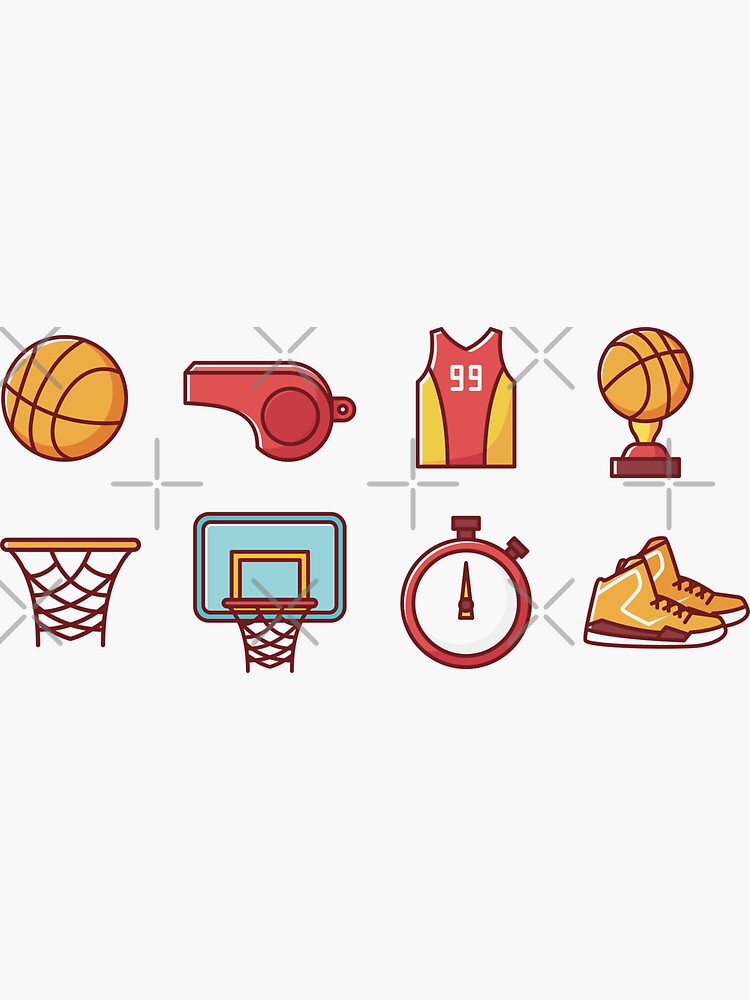 "Basketball Sticker Pack" Sticker for Sale by meursaultdesign | Redbubble