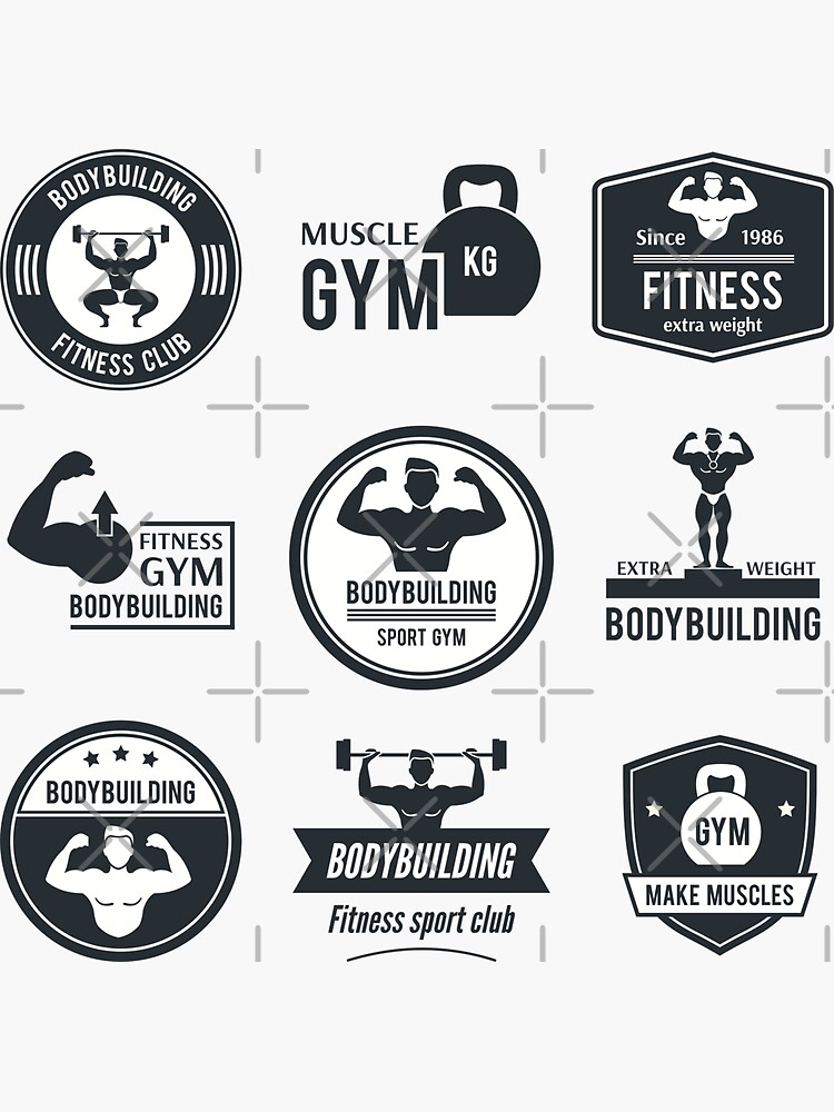 "Bodybuilding Sticker Pack" Sticker for Sale by meursaultdesign | Redbubble