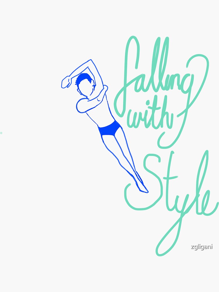" Falling with style" Sticker for Sale by zgligani | Redbubble