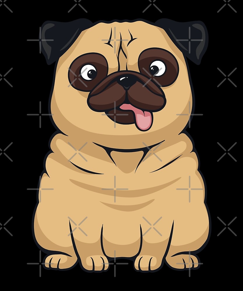 "Poggy The Pug " by cartoonice | Redbubble