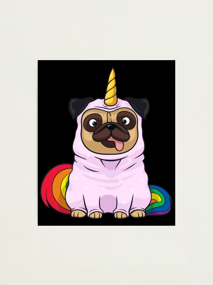 "Poggy The Unipug" Photographic Print for Sale by cartoonice | Redbubble
