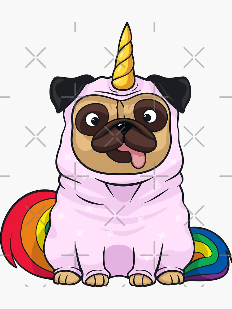 "Poggy The Unipug" Sticker for Sale by cartoonice | Redbubble