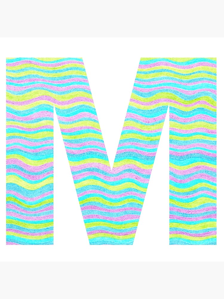 Póster «Letra M Neon Ondulado Franja Patrón Monograma Inicial» de ...