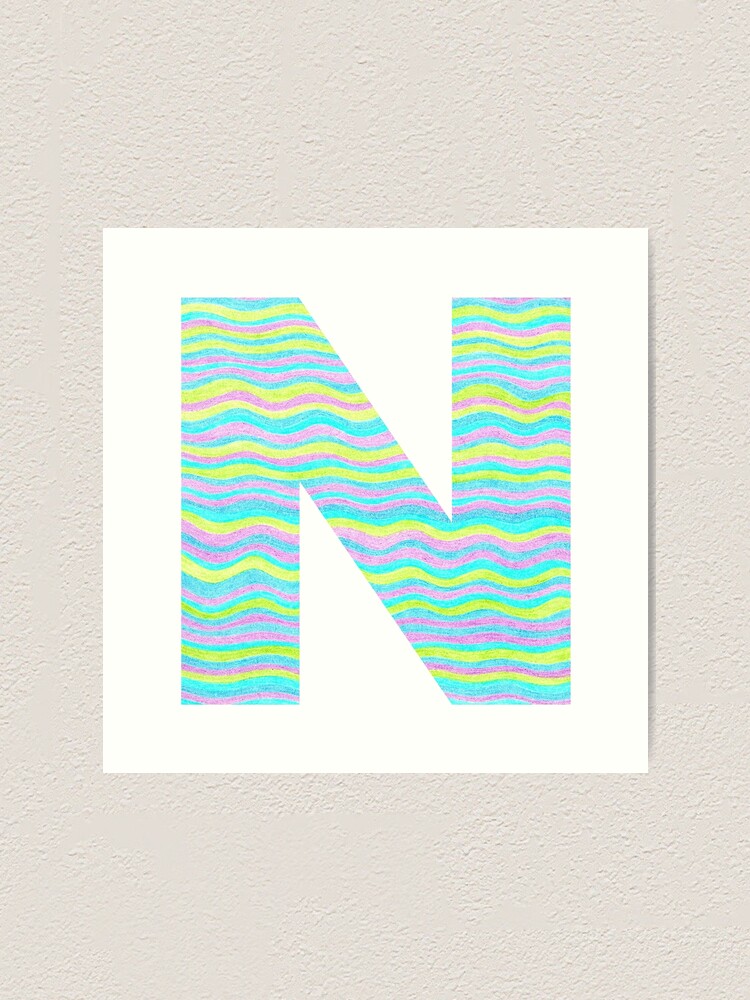 Lámina artística «Inicial del monograma del patrón de la raya ondulada ...