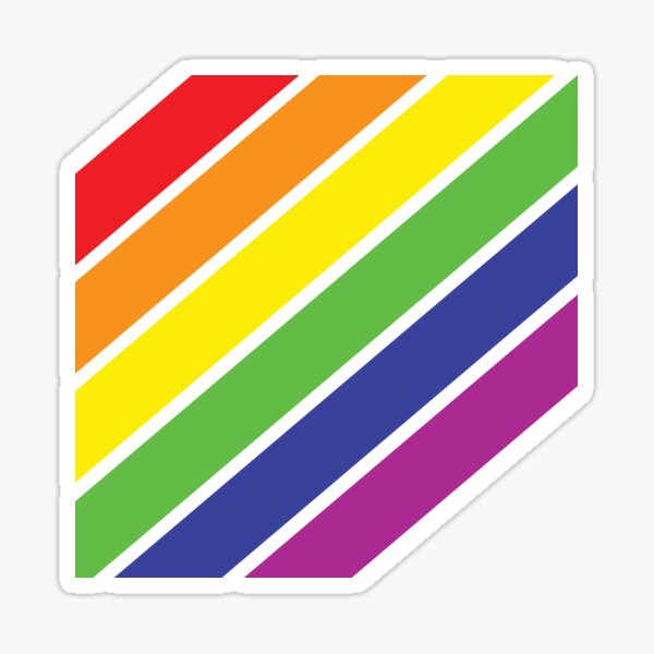 "Diagonal Rainbow Pride Flag Stripes" Sticker for Sale by Zerasu ...
