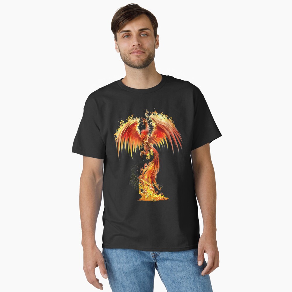 "Fantasy Orange Fire Phoenix Rises From The Fiery Ashes" Sticker for ...