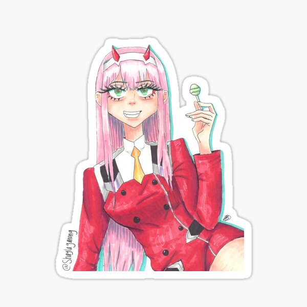 "zero-two art" Sticker by shaylaganong | Redbubble
