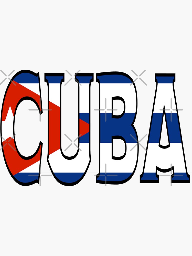 "Cuba Font With Cuban Flag" Sticker for Sale by Havocgirl | Redbubble