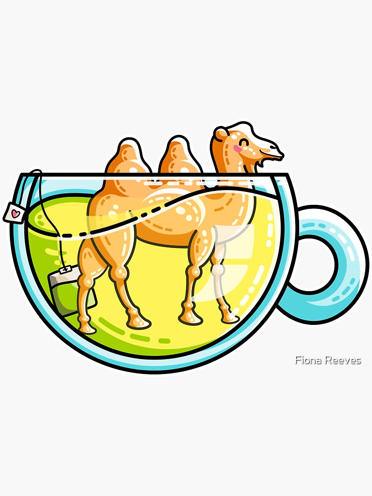 "Camel-Mile-Tea Kawaii Cute Chamomile Tea Pun" Sticker by freeves ...