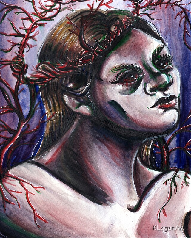 "Dark Art Horror Watercolor Painting" by KLoganArt | Redbubble