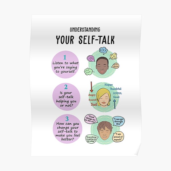 "Self Care - Coping Skills - Self Talk " Poster for Sale by sallysafadi ...