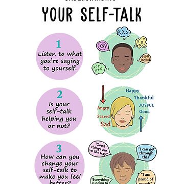"Self Care - Coping Skills - Self Talk " Poster for Sale by Neurons ...