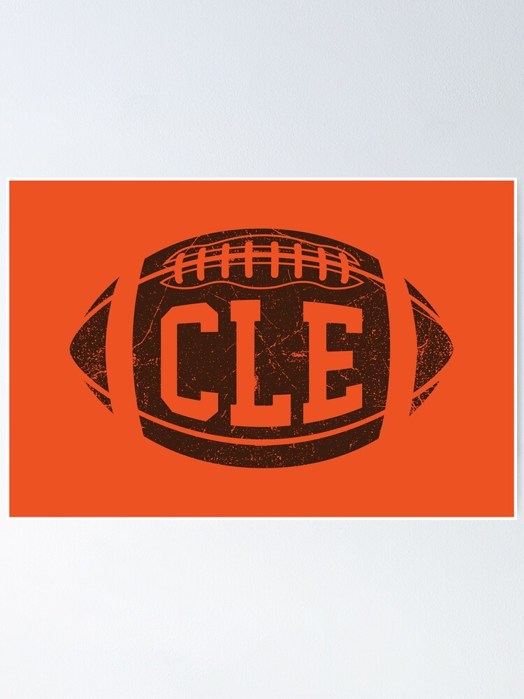 "CLE Retro Football - Orange" Poster for Sale by SaturdayACD | Redbubble
