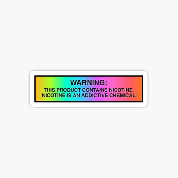 "Nicotine Warning" Sticker by trendsonpoint | Redbubble
