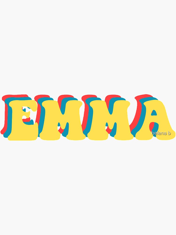 "Emma Aesthetic Name Sticker" Sticker for Sale by helenabaird | Redbubble