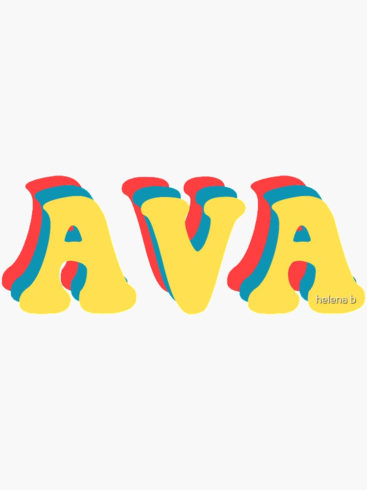 "Ava Aesthetic Name Sticker" Sticker for Sale by helenabaird | Redbubble