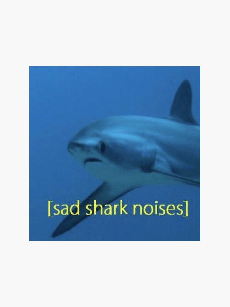 "sad shark design" Sticker for Sale by SuccMachine | Redbubble