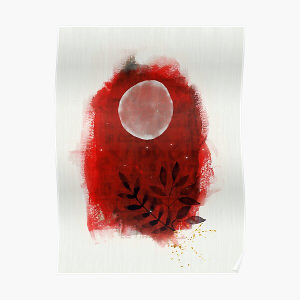 "Red Moon" Poster by MagpieMagic | Redbubble