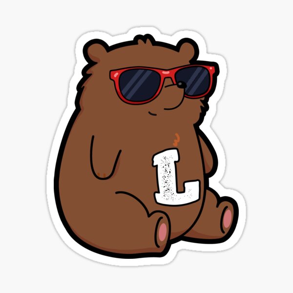 Pegatina «Alfabeto Letra L Beary Cool Brown Bear» de kidsmonogram ...