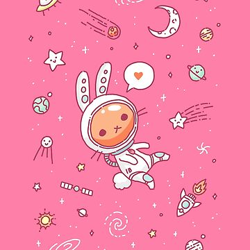 "Cute bunny in Space" Pillow for Sale by freeminds | Redbubble