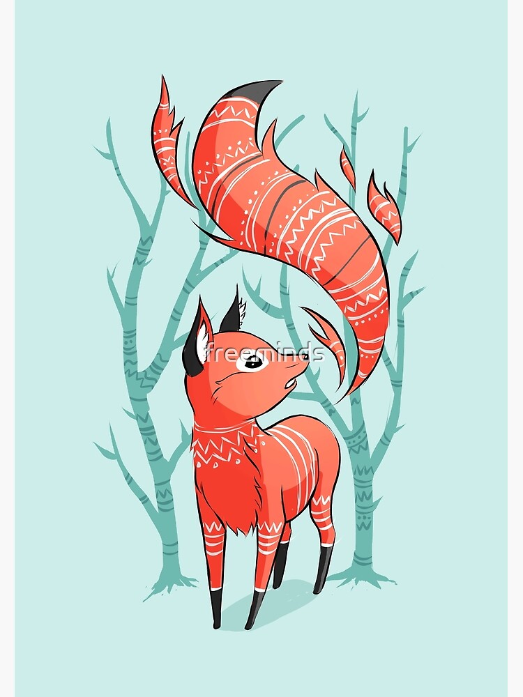 "Winter Fox" Poster by freeminds | Redbubble