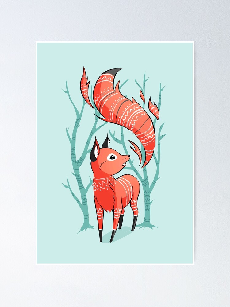 "Winter Fox" Poster for Sale by freeminds | Redbubble