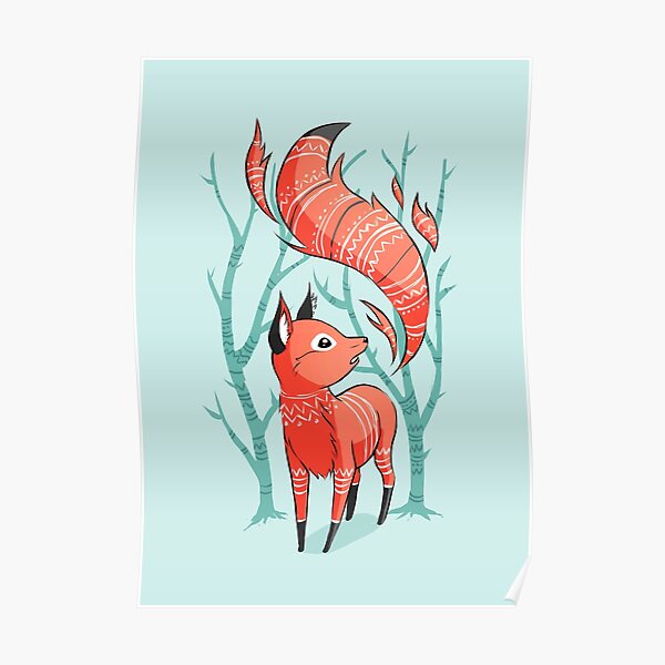 "Winter Fox" Poster for Sale by freeminds | Redbubble