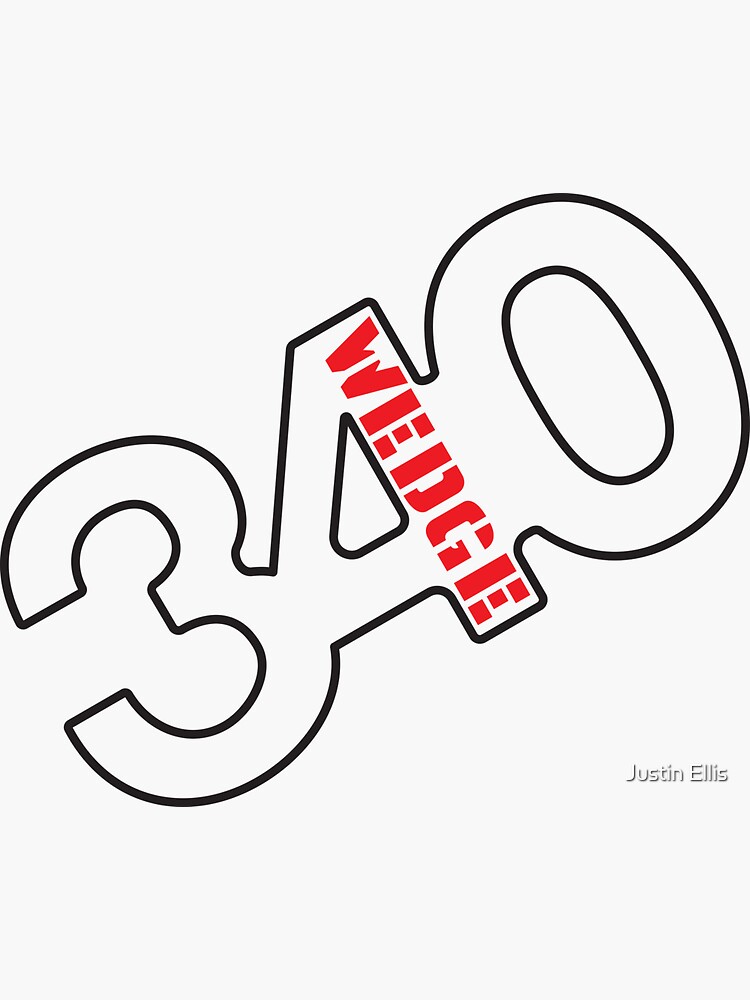 "340 Wedge - Badge Design " Sticker for Sale by Justin Ellis | Redbubble