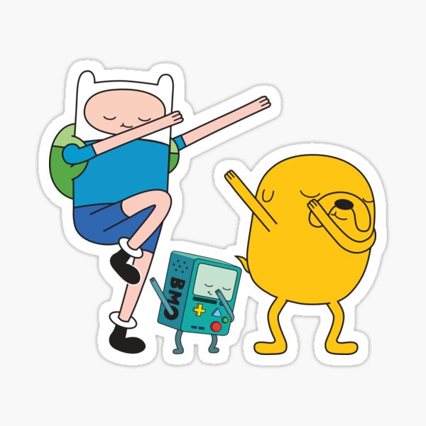 "Finn Jake BMO Dab" Sticker for Sale by plushism | Redbubble