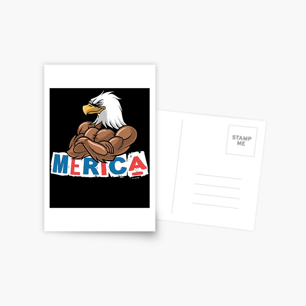 Postal «Merica - Imagen de ilustración de dibujos animados de Eagle ...
