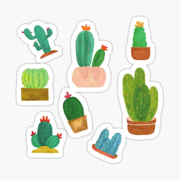 "Cactus sticker pack" Sticker for Sale by daphnemulder | Redbubble