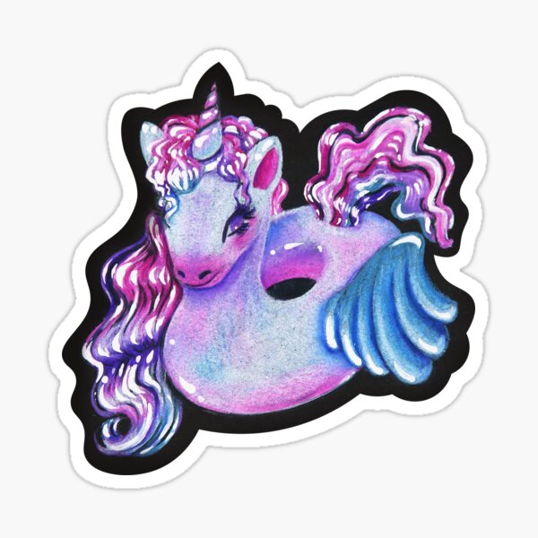 "Unicorn Pool Floatie" Sticker for Sale by mokatecreates | Redbubble