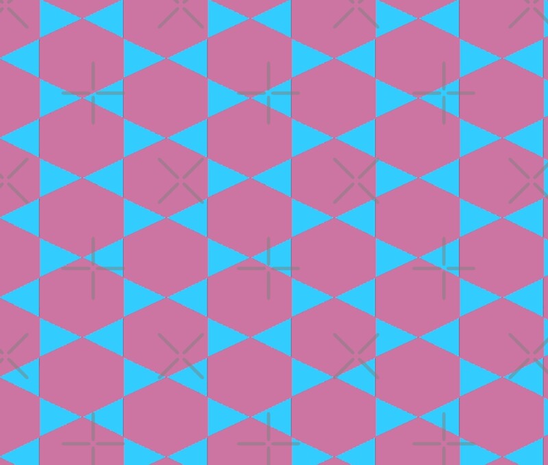 "Pink and blue triangle hexagon pattern" by H34v3nl34 | Redbubble