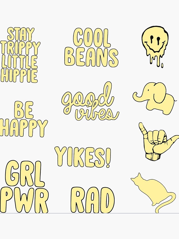 "Yellow VSCO Sticker Pack" Sticker for Sale by trendsonpoint | Redbubble