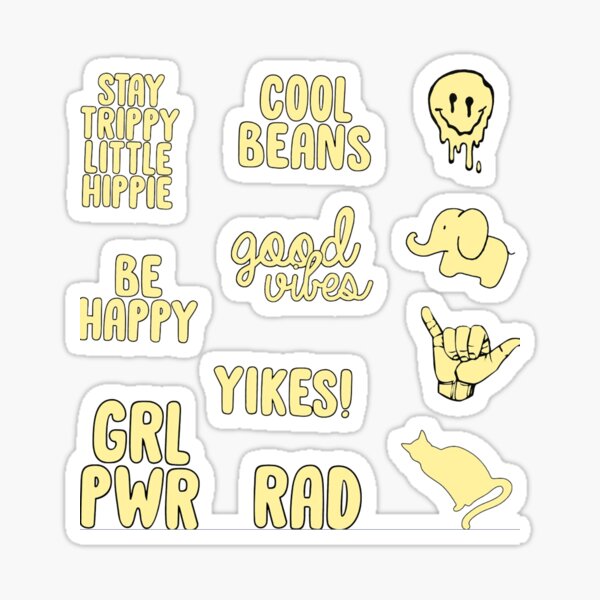 "Yellow VSCO Sticker Pack" Sticker for Sale by trendsonpoint | Redbubble