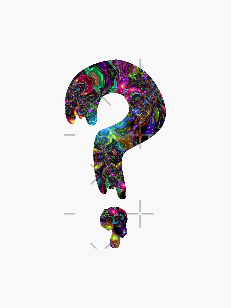 "Trippy Tipper Question Mark" Sticker for Sale by spunnyears | Redbubble