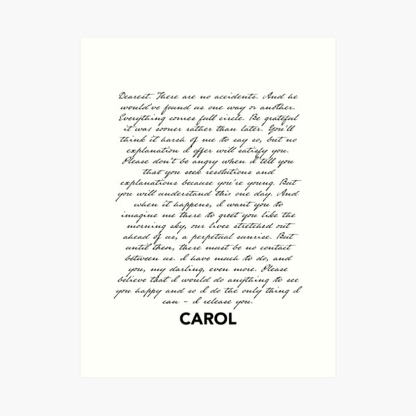 "Carol's Letter to Therese" Art Print by everythingbooks | Redbubble