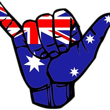 "Shaka Australia Flag" Sticker for Sale by esskay | Redbubble