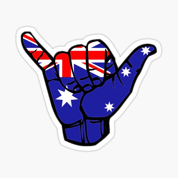 "Shaka Australia Flag" Sticker for Sale by esskay | Redbubble