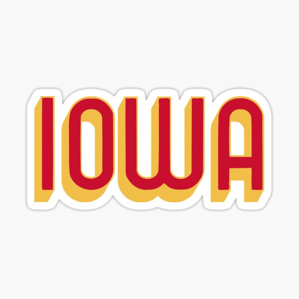 "Iowa 3-D Letters" Sticker for Sale by rachelbuechel | Redbubble