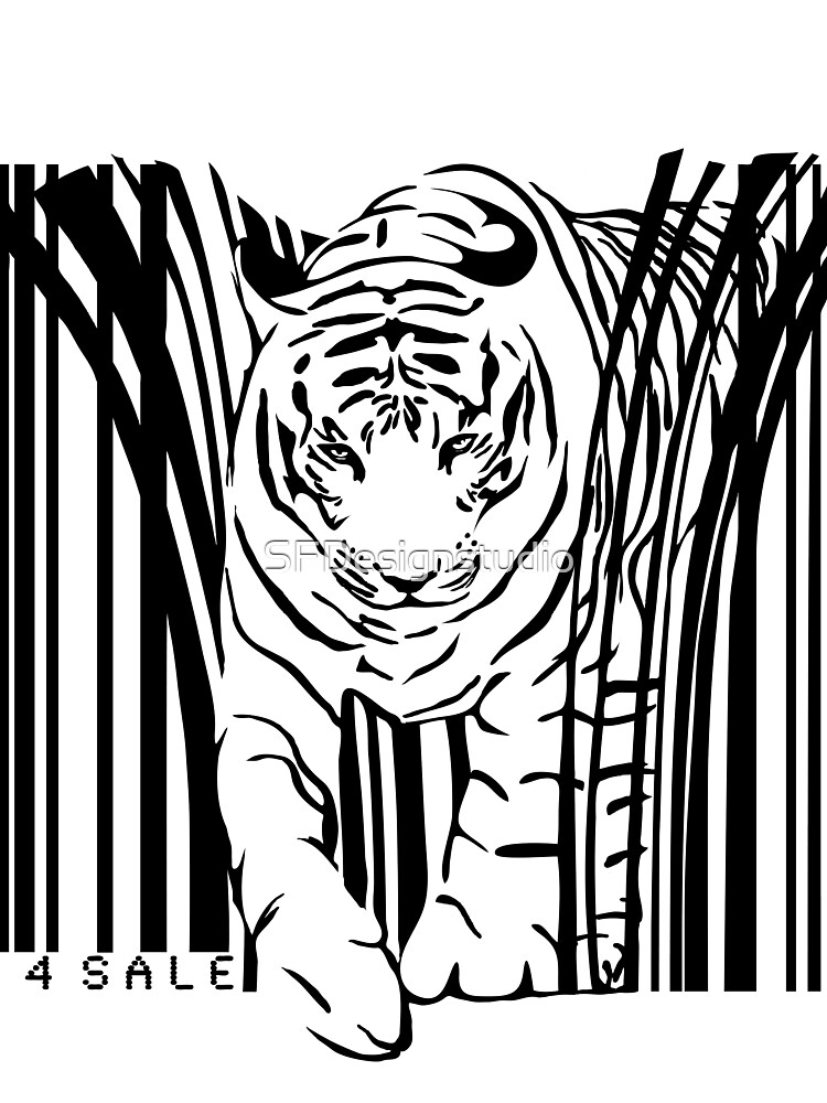 "endangered TIGER BARCODE illustration" Scarf for Sale by ...
