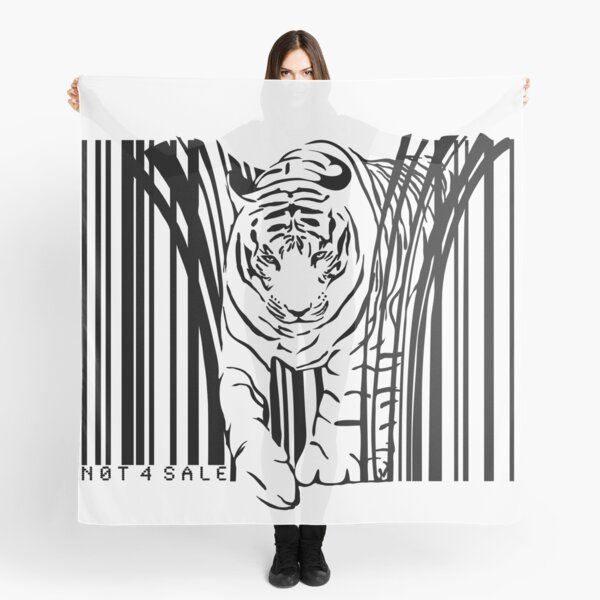 "endangered TIGER BARCODE illustration" Scarf for Sale by ...
