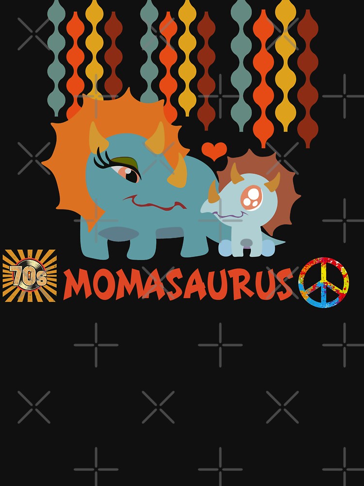 "Momasaurus Triceratops 70s Peace Sign" T-shirt by EbethS | Redbubble